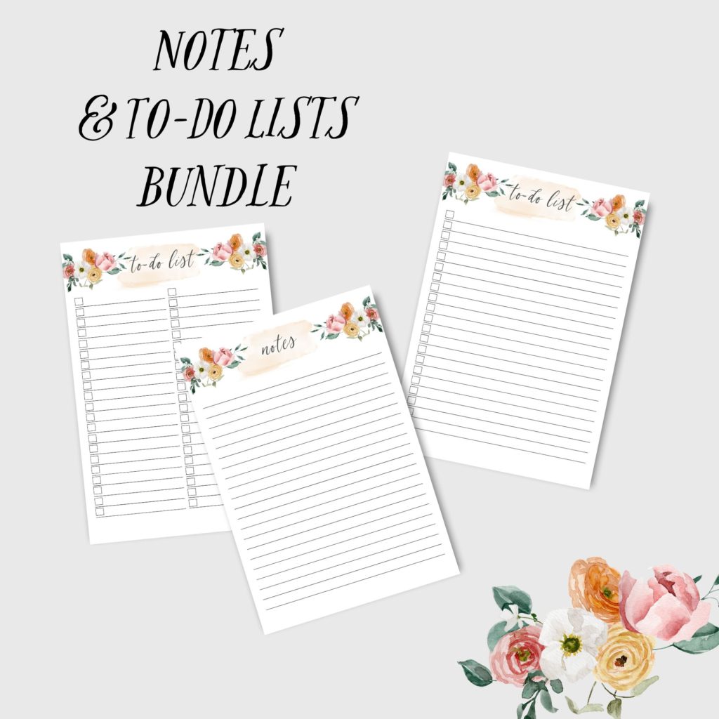 Notes & To-Do Lists Floral Bundle - Maureen Sarah